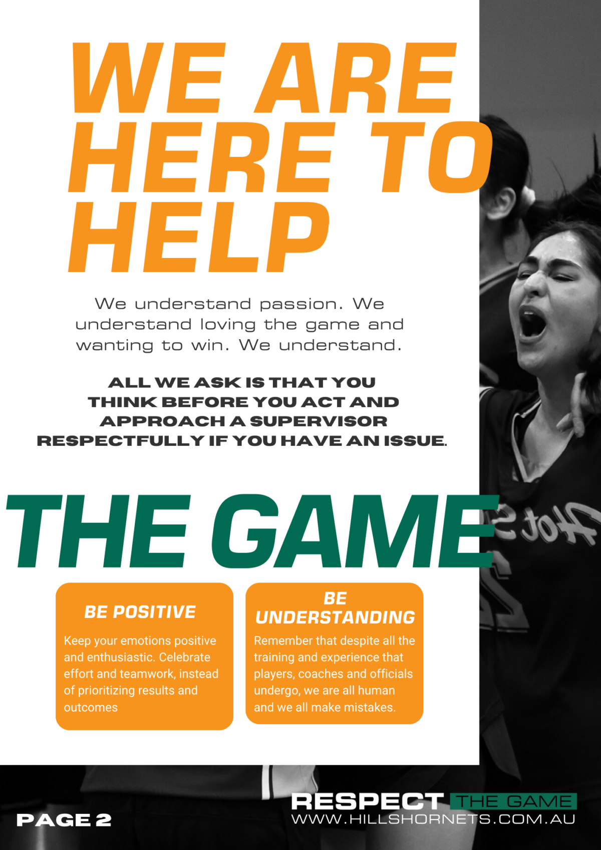 RESPECT THE GAME - Hills Hornets Basketball Association Ltd