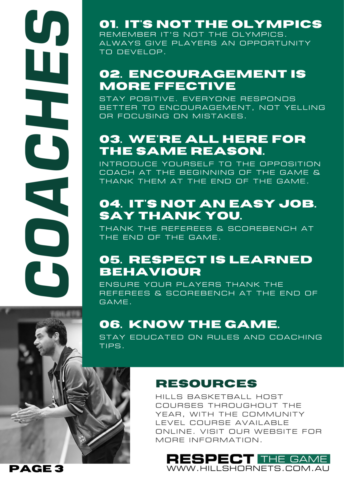 RESPECT THE GAME - Hills Hornets Basketball Association Ltd