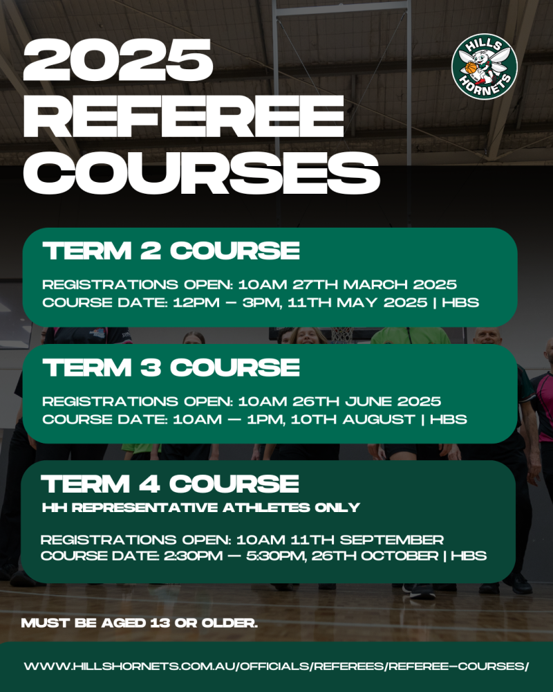 REFEREE COURSES - Hills Hornets Basketball Association Ltd